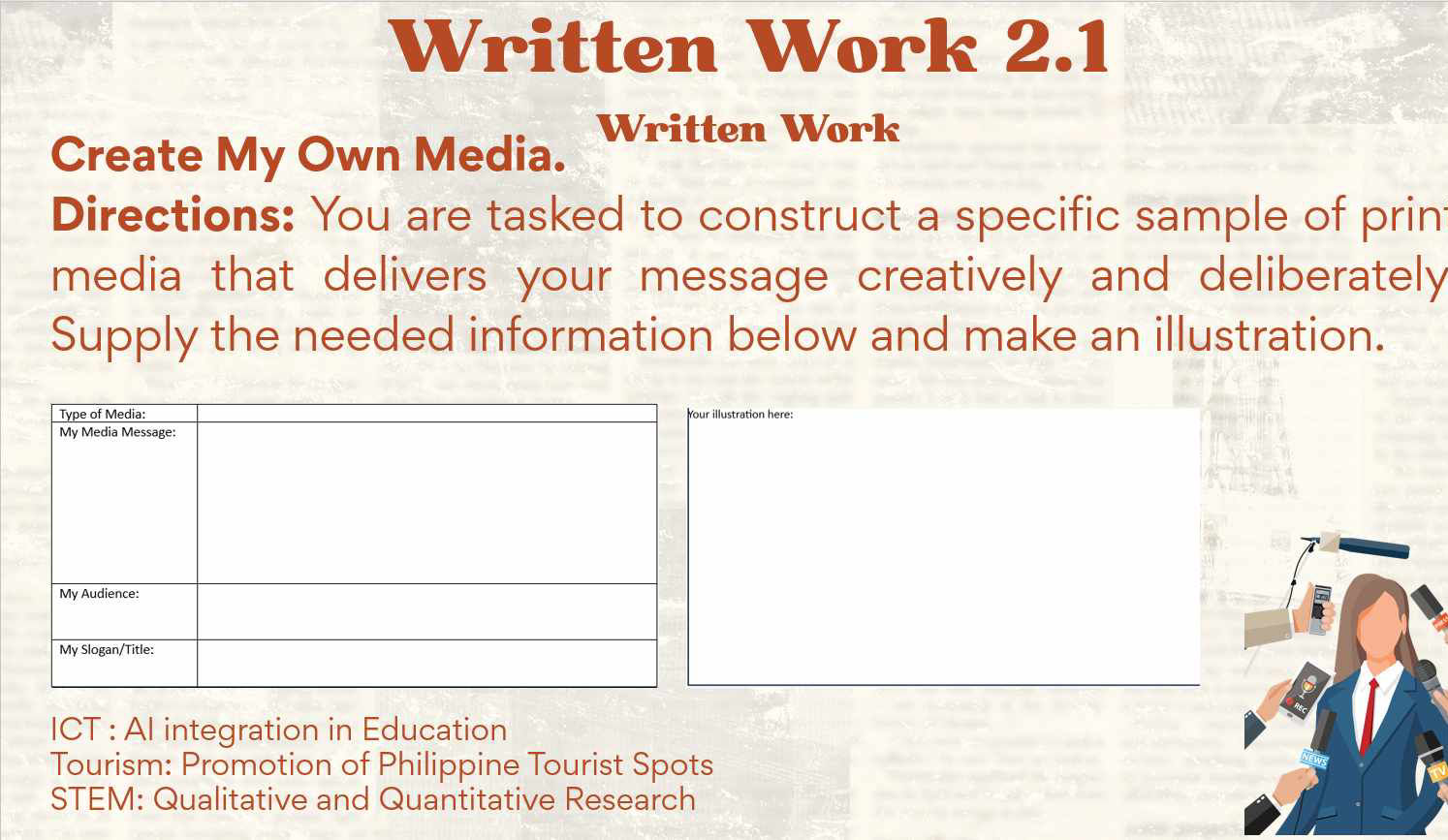 Written Work 21 Create My Own Media Written | StudyX