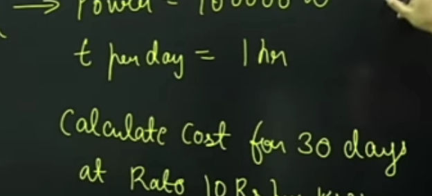 Power = 100000 t per day = 1 hr Calculate