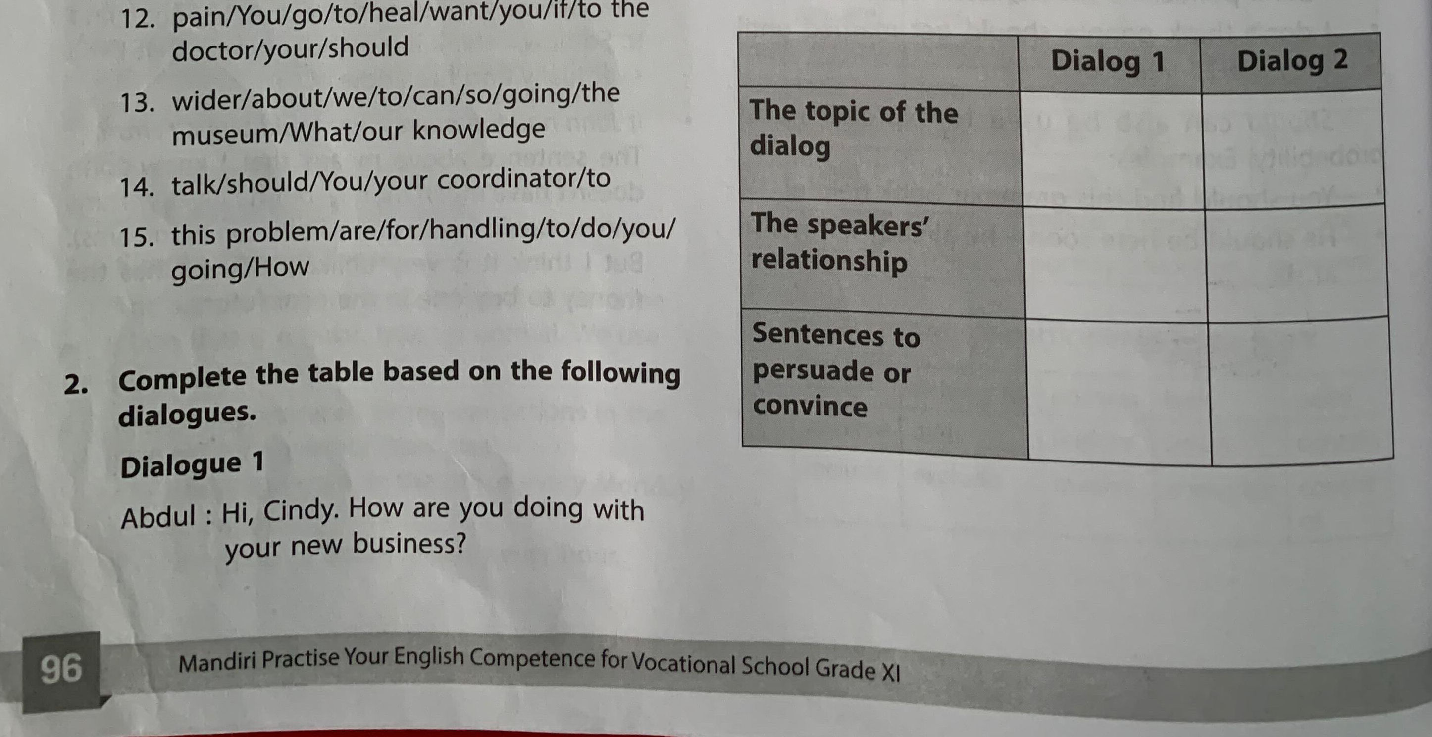 2 Complete the table based on the following | StudyX