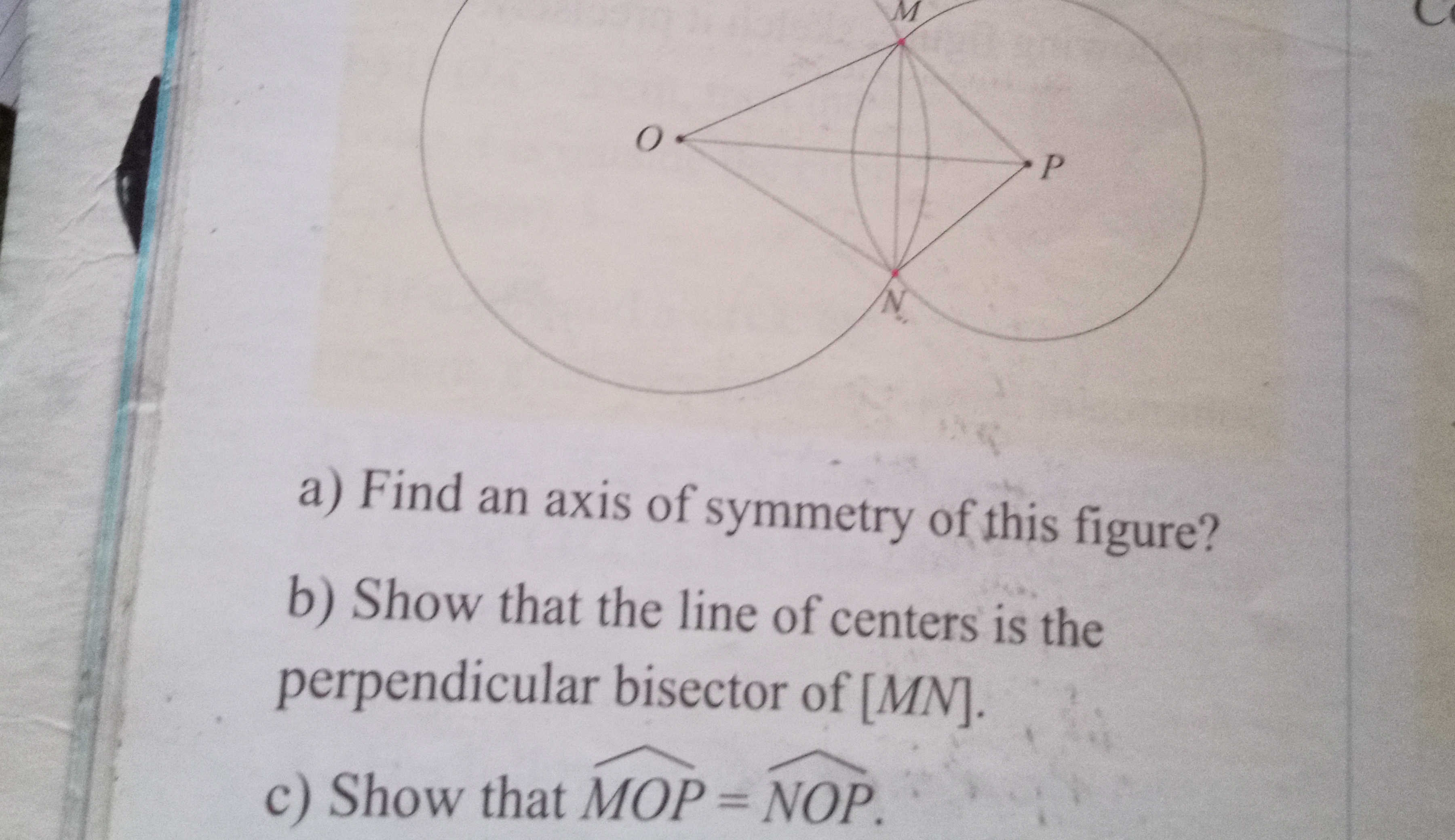 a) Find an axis of symmetry of this figure | StudyX