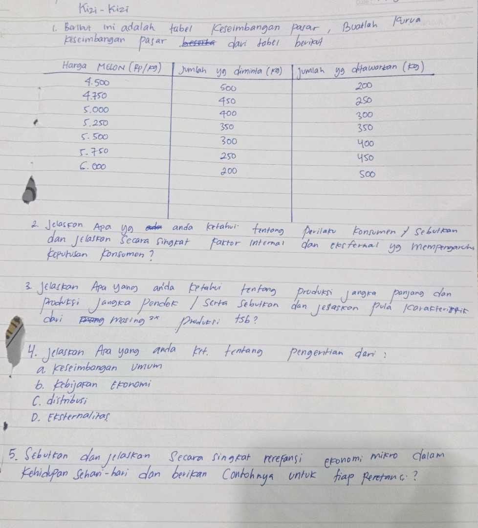 1 Berikut ini adalah tabel Keseimbangan | StudyX