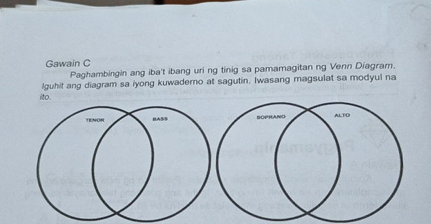 Gawain C Paghambingin ang ibat ibang uri ng | StudyX