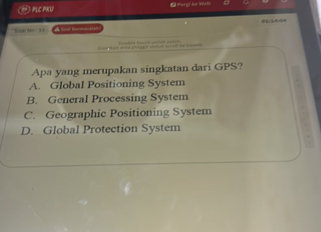 Apa yang merupakan singkatan dari GPS A | StudyX