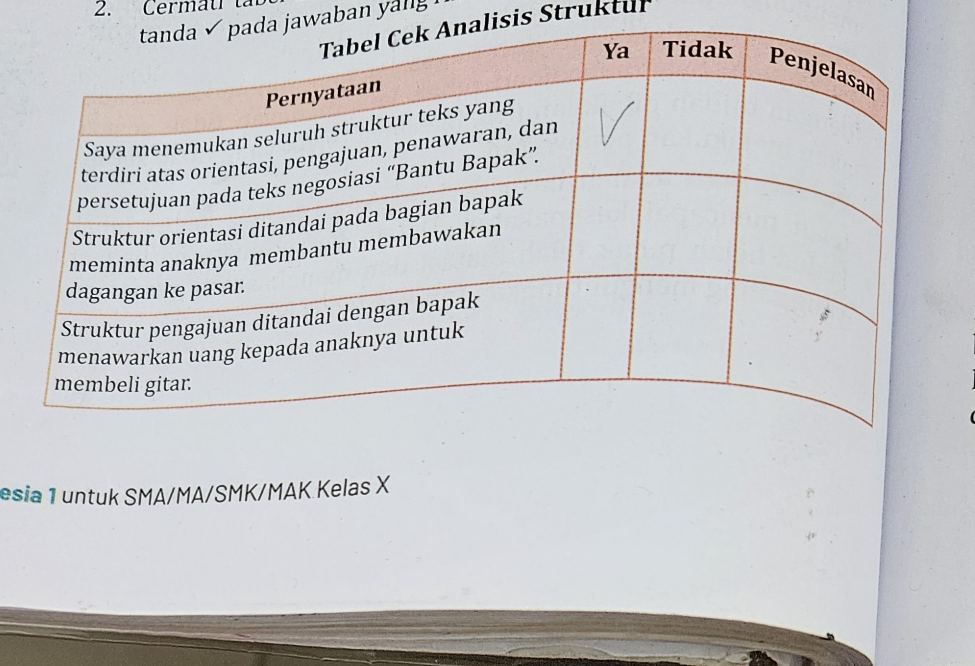 2 Cermati tabel jawaban yang ditandai pada | StudyX