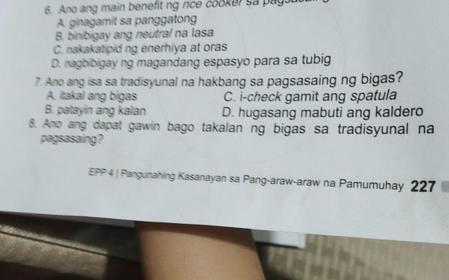6 Ano ang main benefit ng rice cooker sa | StudyX