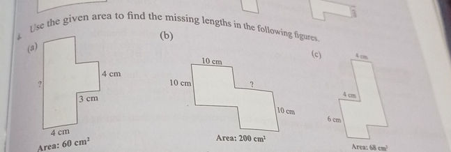 Use the given area to find the missing | StudyX