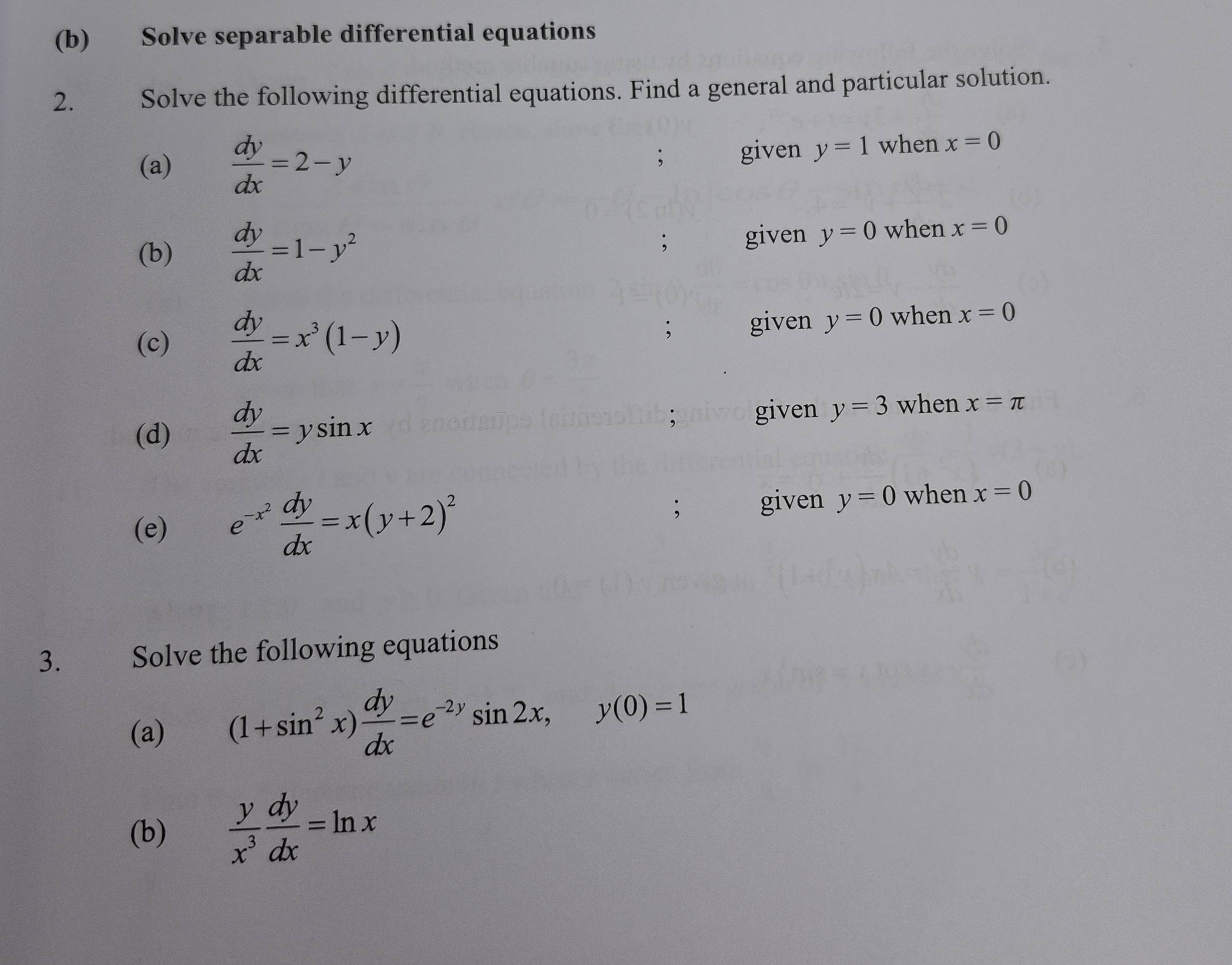 Solve separable differential equations 2 | StudyX