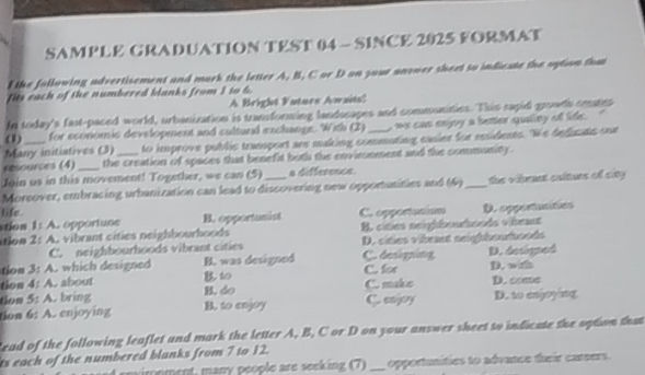 SAMPLE GRADUATION TEST 04-SINCE 2025 FORMAT | StudyX