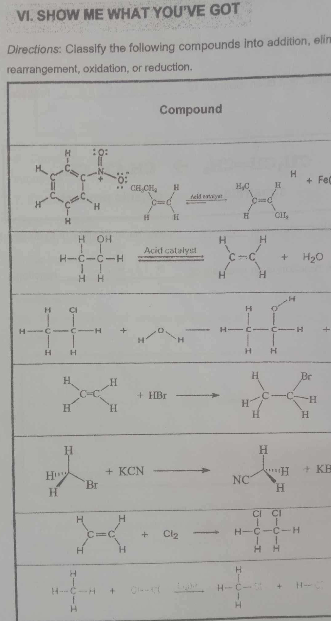 Directions Classify the following compounds | StudyX