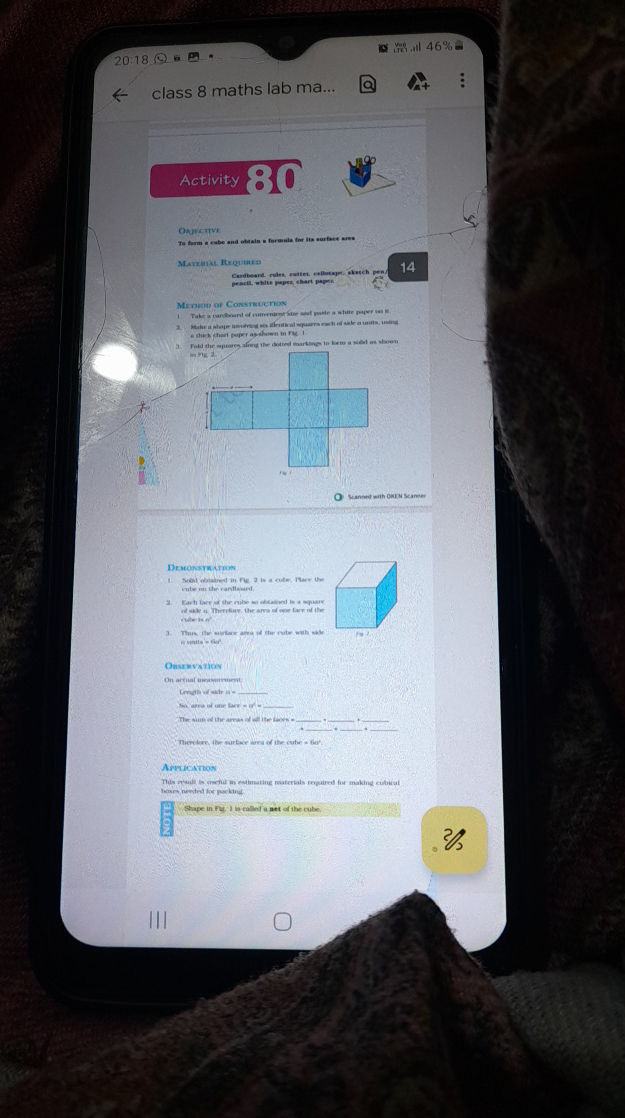 Activity 80 OBJECTIVE To form a cube and | StudyX