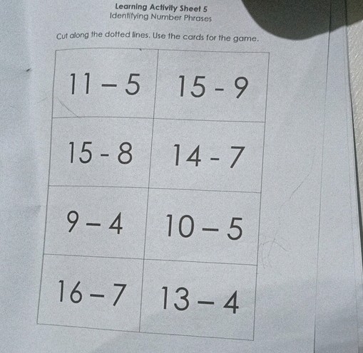 Learning Activity Sheet 5 Identifying Number | StudyX