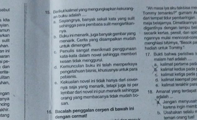 15 Berikut kalimat yang mengungkapkan | StudyX