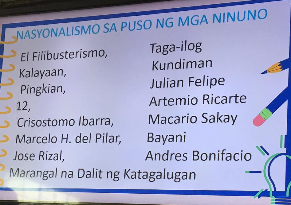 NASYONALISMO SA PUSO NG MGA NINUNO El | StudyX