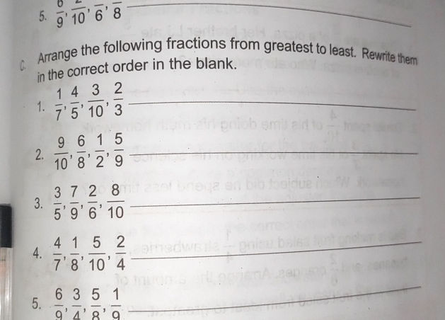 Arrange the following fractions from | StudyX