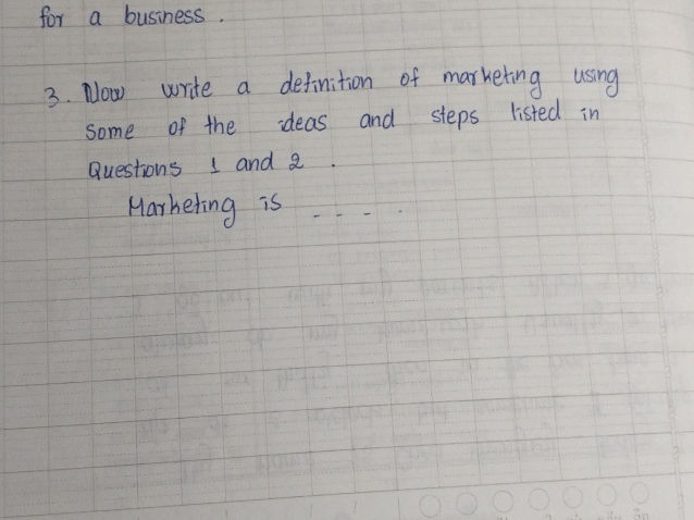3 Now write a definition of marketing using | StudyX