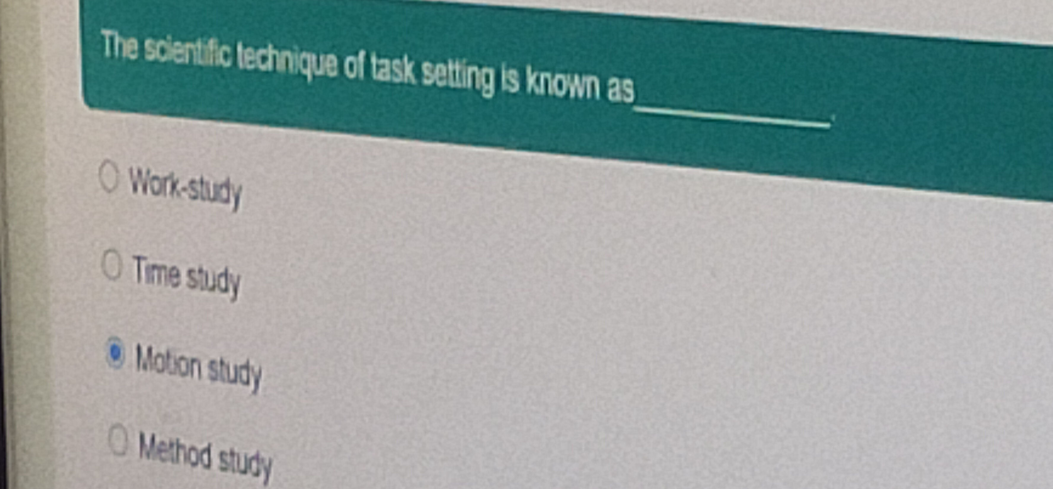 The scientific technique of task setting is