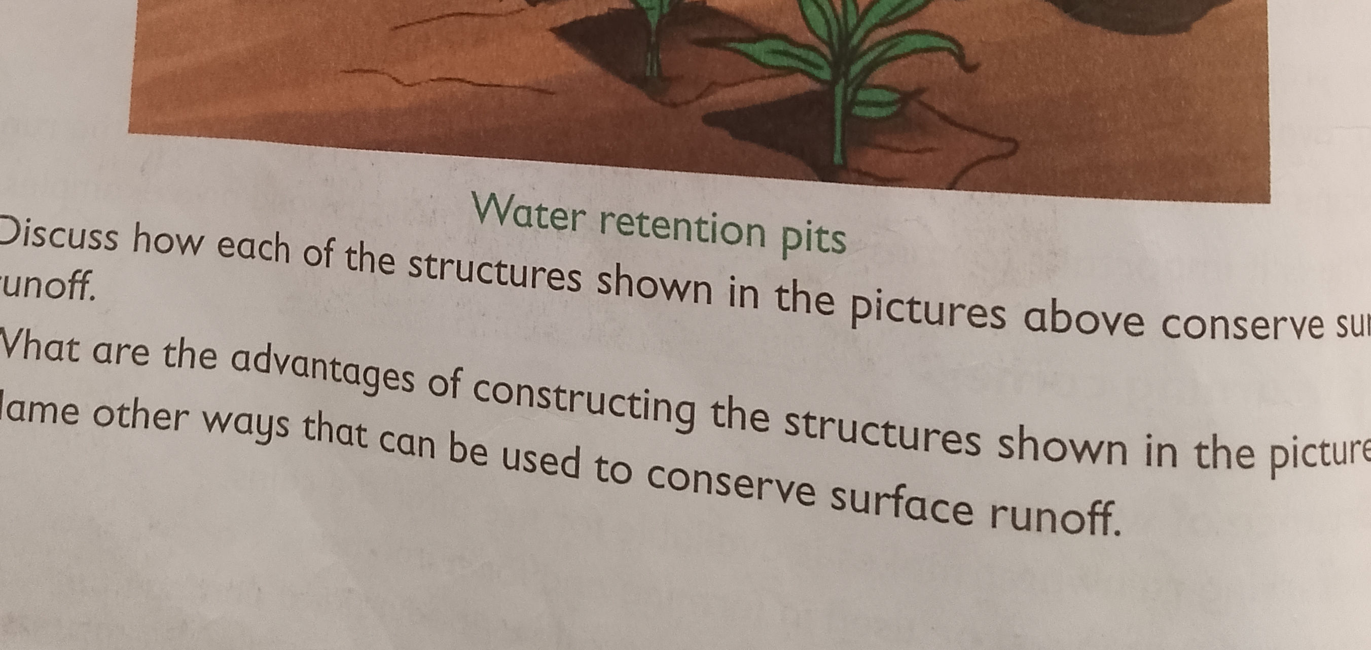 Water retention pits Discuss how each of the | StudyX