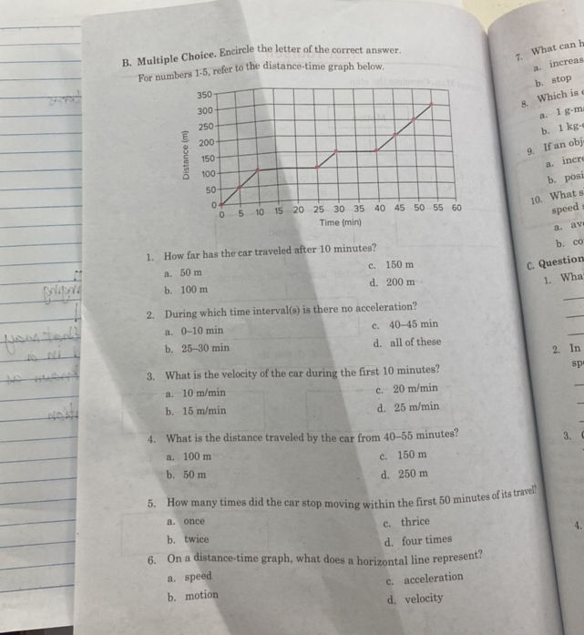 B Multiple Choice Encircle the letter of the | StudyX