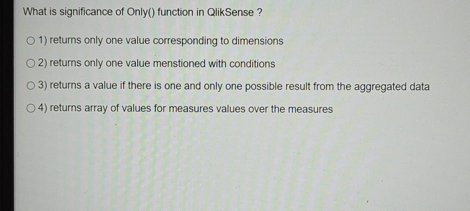 What is significance of Only() function in | StudyX