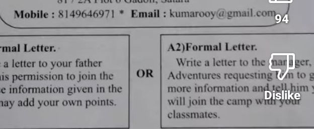 A1)Formal Letter Write a letter to your | StudyX