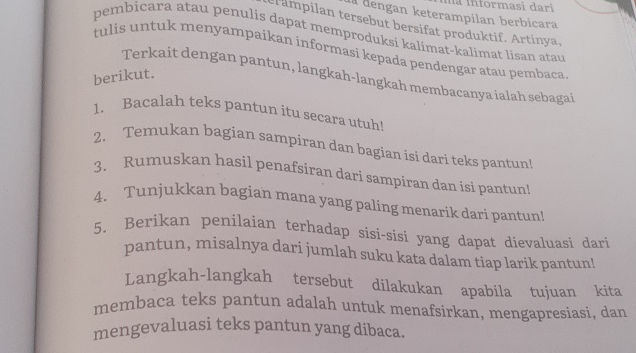 1 Bacalah teks pantun itu secara utuh 2 | StudyX