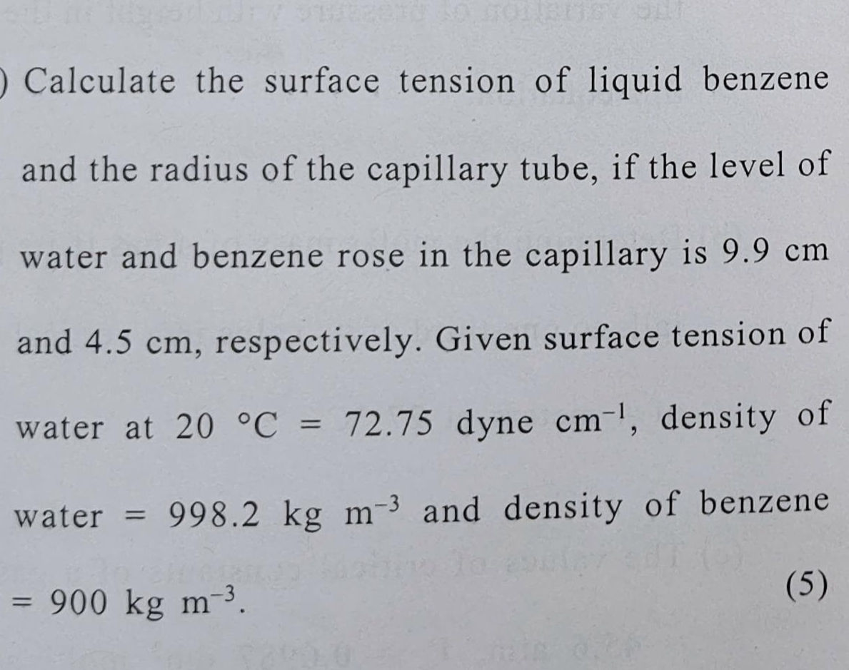 Calculate the surface tension of liquid | StudyX