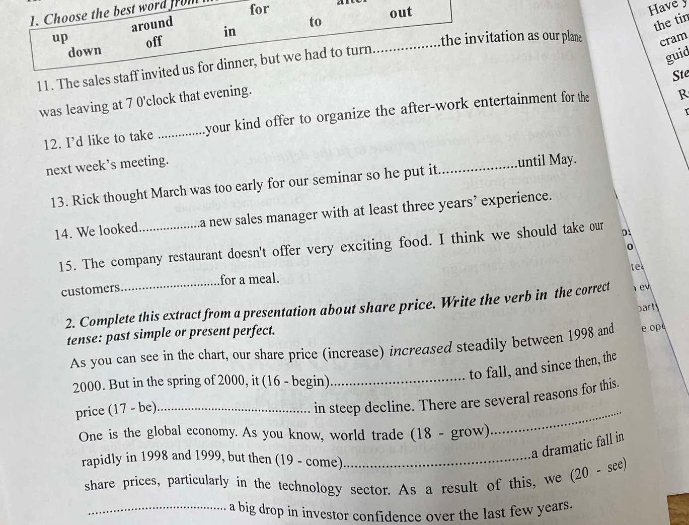1 Choose the best word from the box to | StudyX