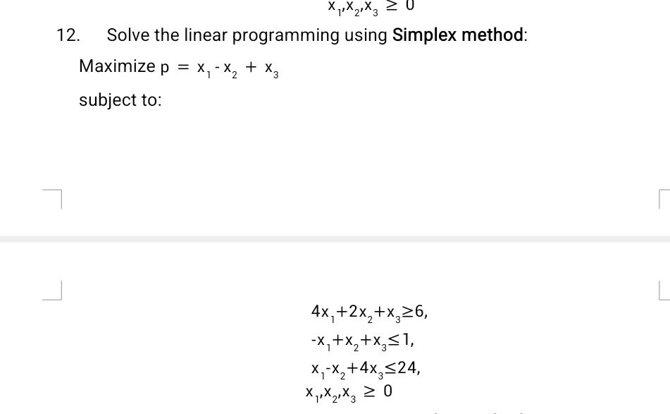 12 Solve the linear programming using | StudyX
