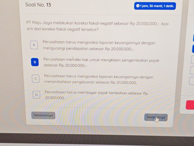 Soal No 13 PT Maju Jaya melakukan koreksi | StudyX