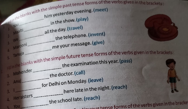 Fill in the blanks with the simple past | StudyX