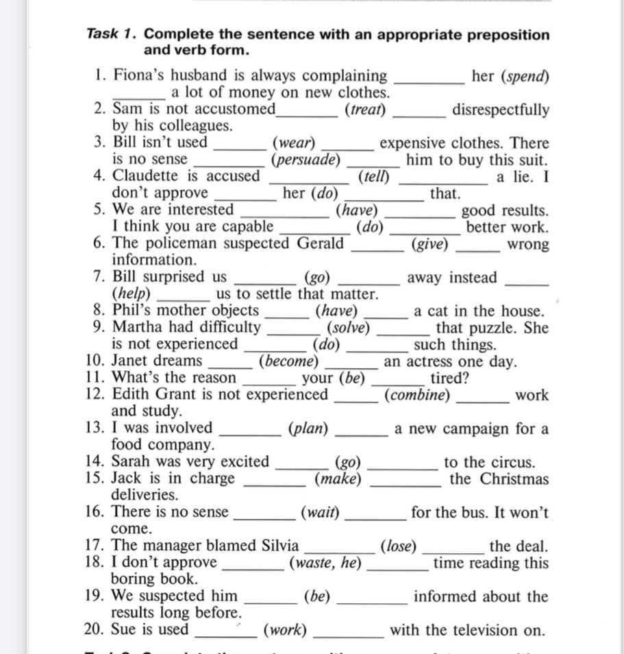 Task 1 Complete the sentence with an | StudyX