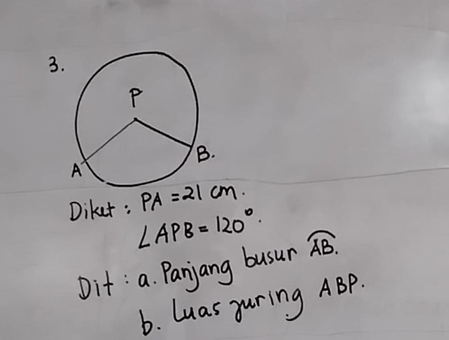 3 A diagram showing a circle with center P | StudyX