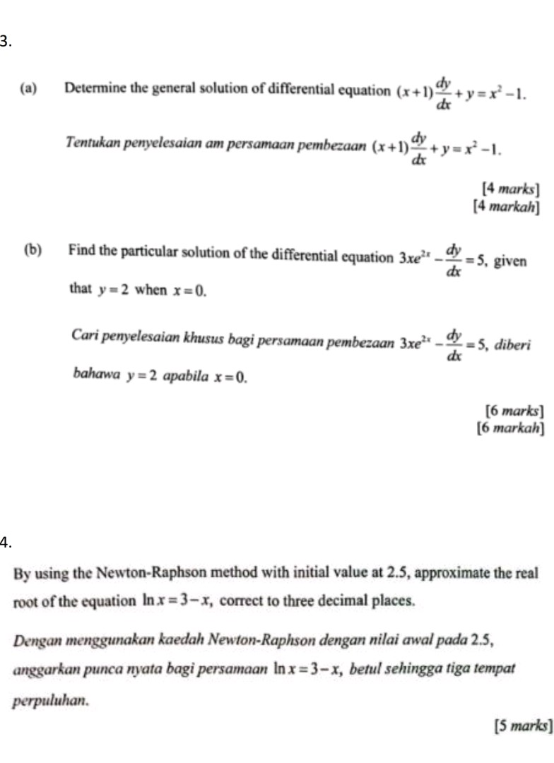 3 (a) Determine the general solution of | StudyX