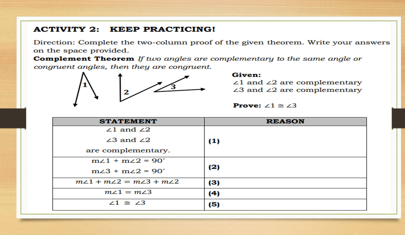 ACTIVITY 2 KEEP PRACTICING Direction | StudyX