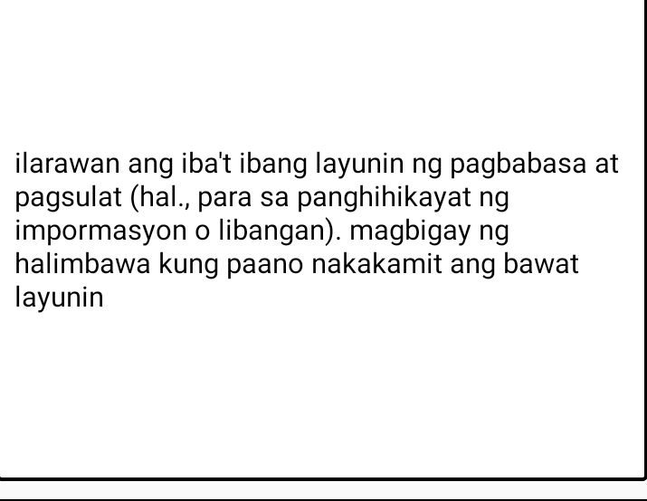 ilarawan ang ibat ibang layunin ng pagbabasa
