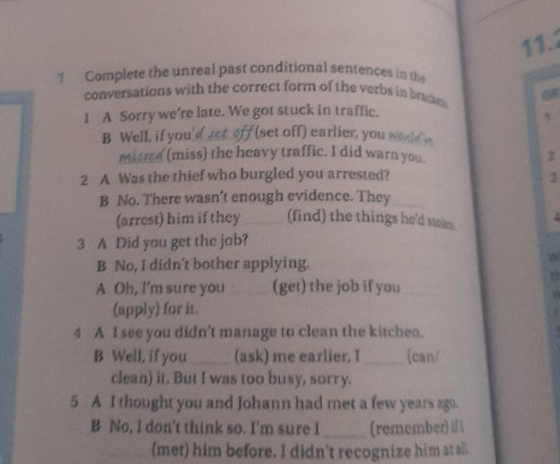 1 Complete the unreal past conditional | StudyX