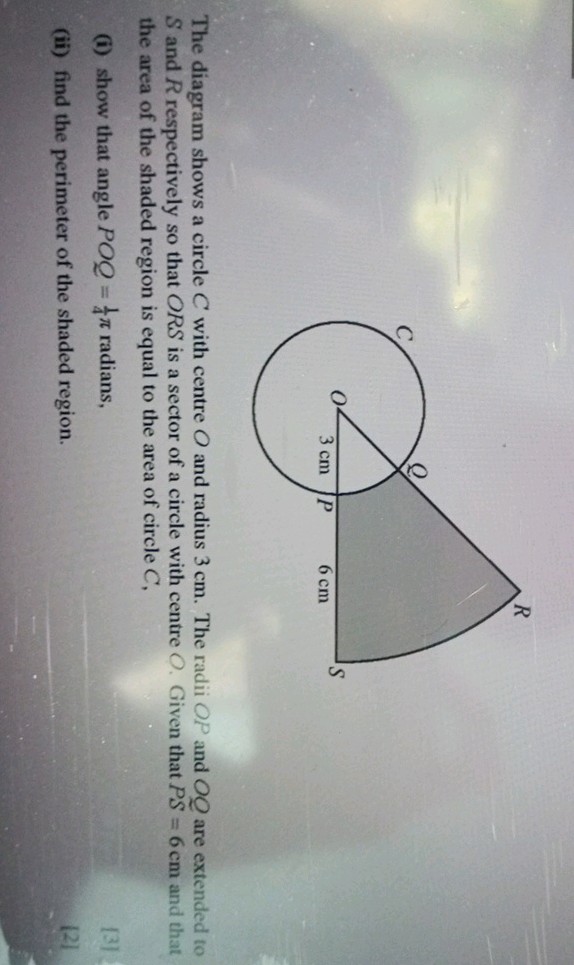 The diagram shows a circle C with centre O | StudyX