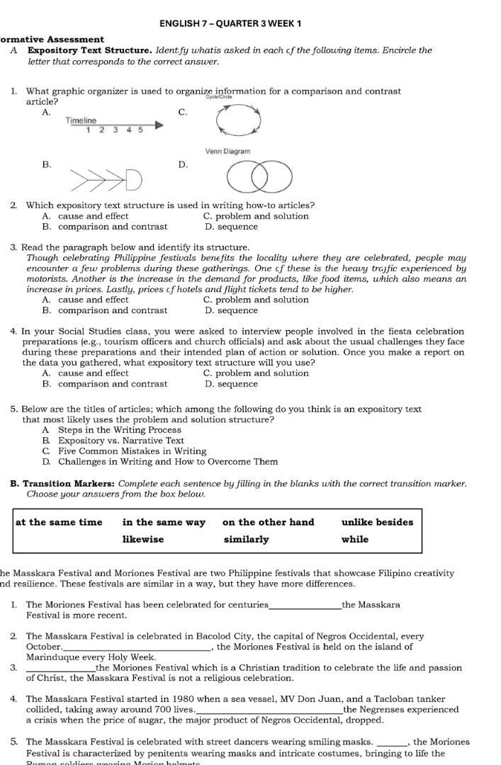A Expository Text Structure Identify whatis | StudyX