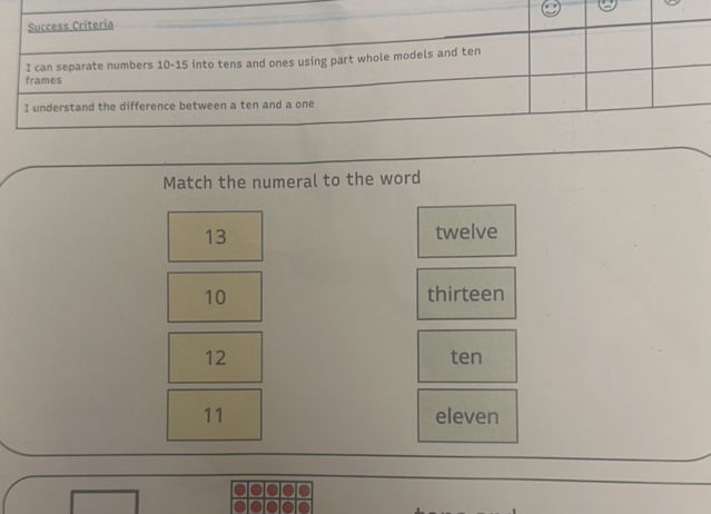 Success Criteria I can separate numbers | StudyX