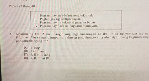 Para sa bilang 40 1 Pagsasanay sa edukasyong | StudyX