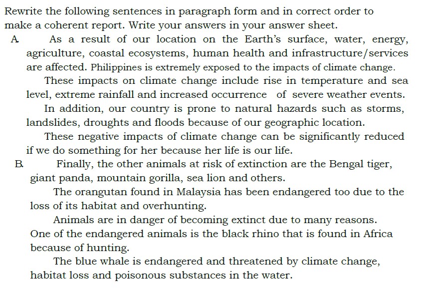 Rewrite the following sentences in paragraph | StudyX