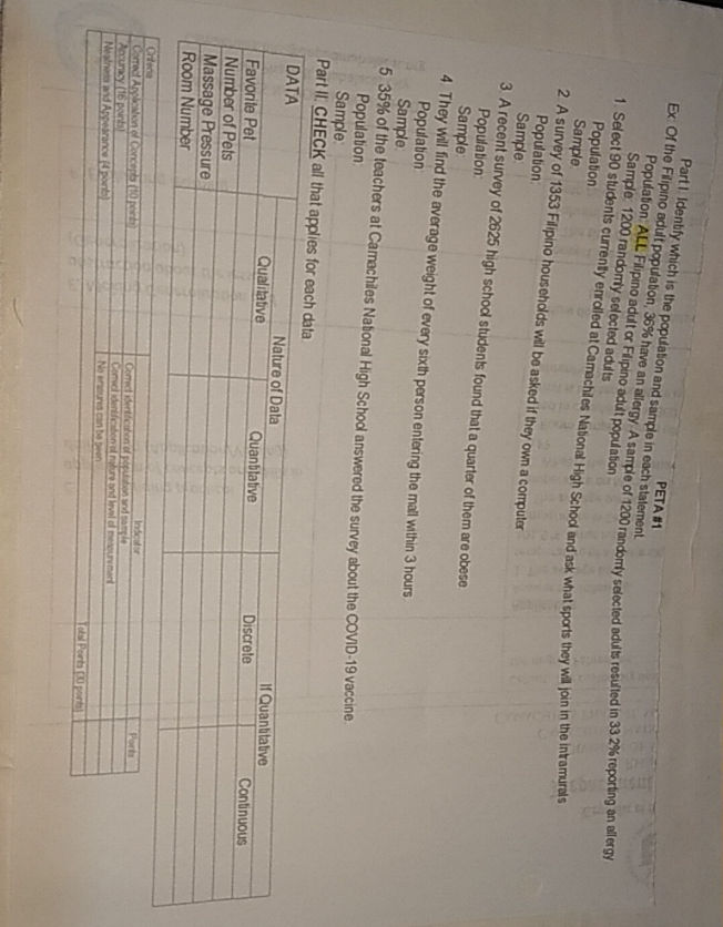 PETA 1 Part 1 Identify which is the | StudyX