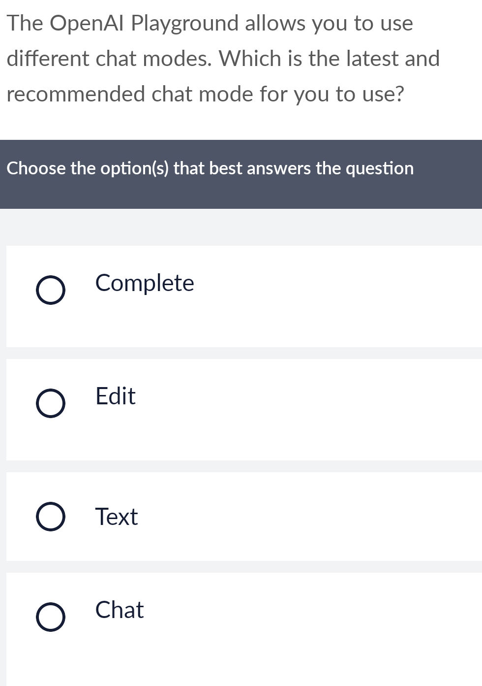 The OpenAI Playground allows you to use | StudyX
