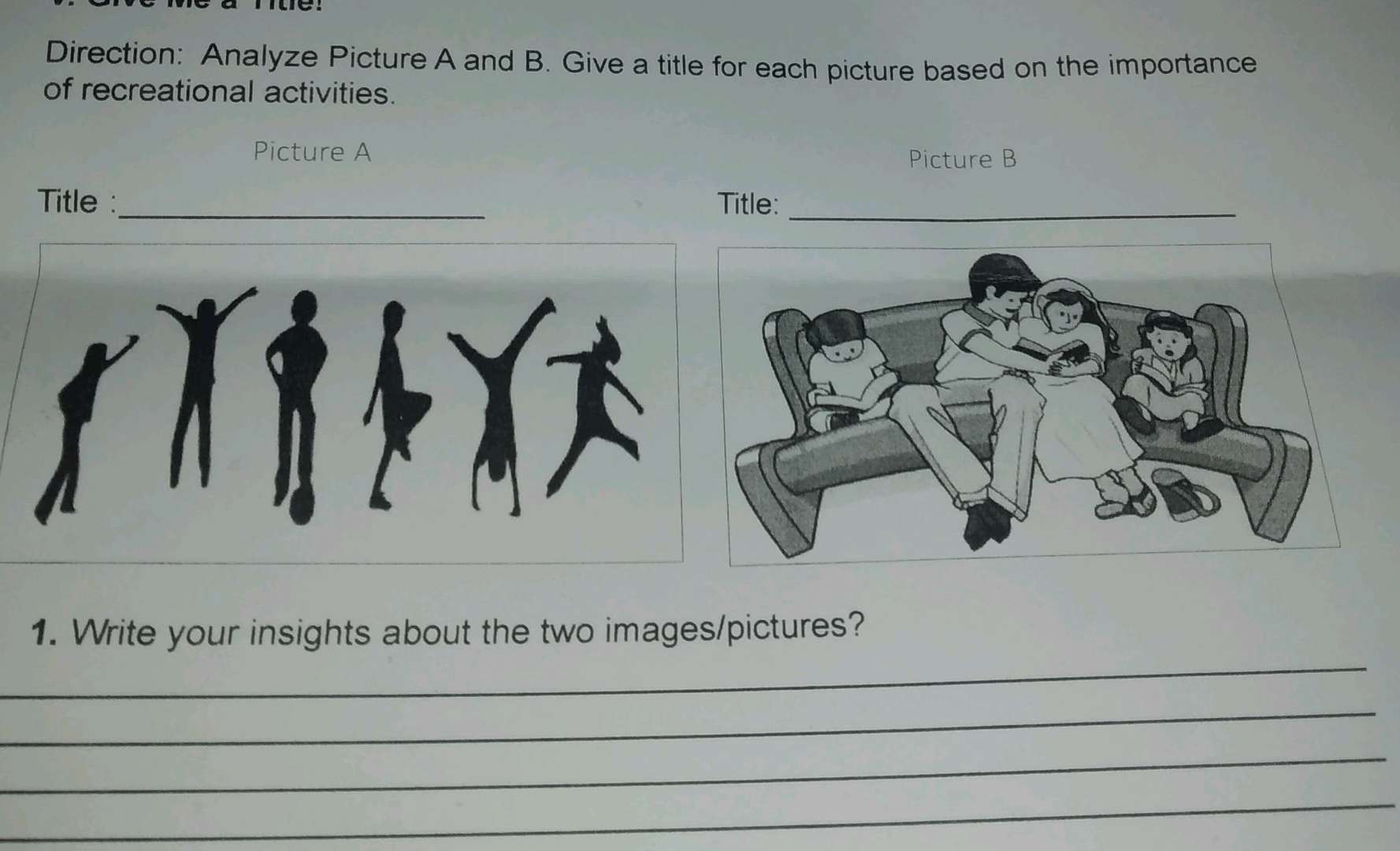 Direction Analyze Picture A and B Give a | StudyX