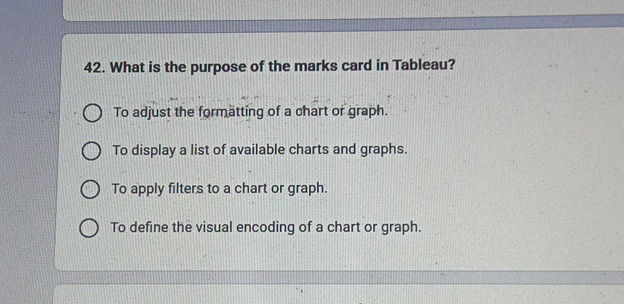 42 What is the purpose of the marks card in | StudyX