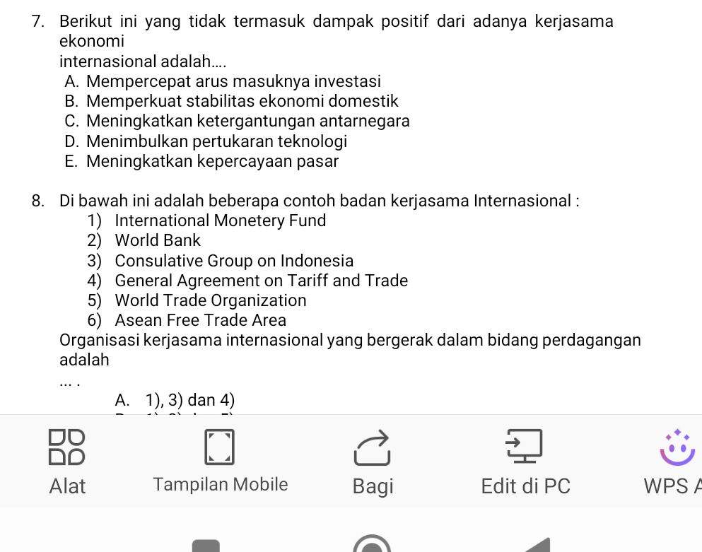 7 Berikut ini yang tidak termasuk dampak | StudyX