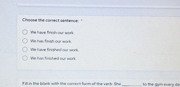 Choose the correct sentence We have finish