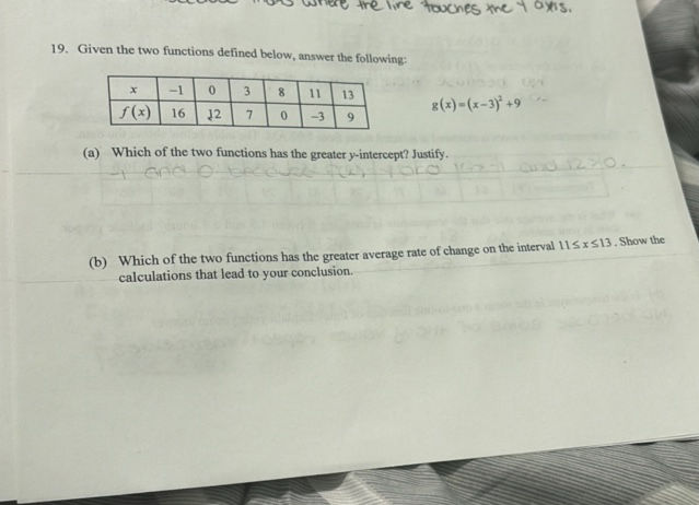 19 Given the two functions defined below