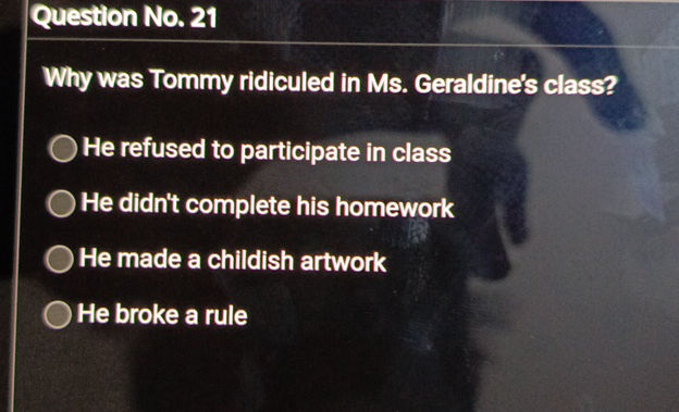 Question No 21 Why was Tommy ridiculed in Ms | StudyX
