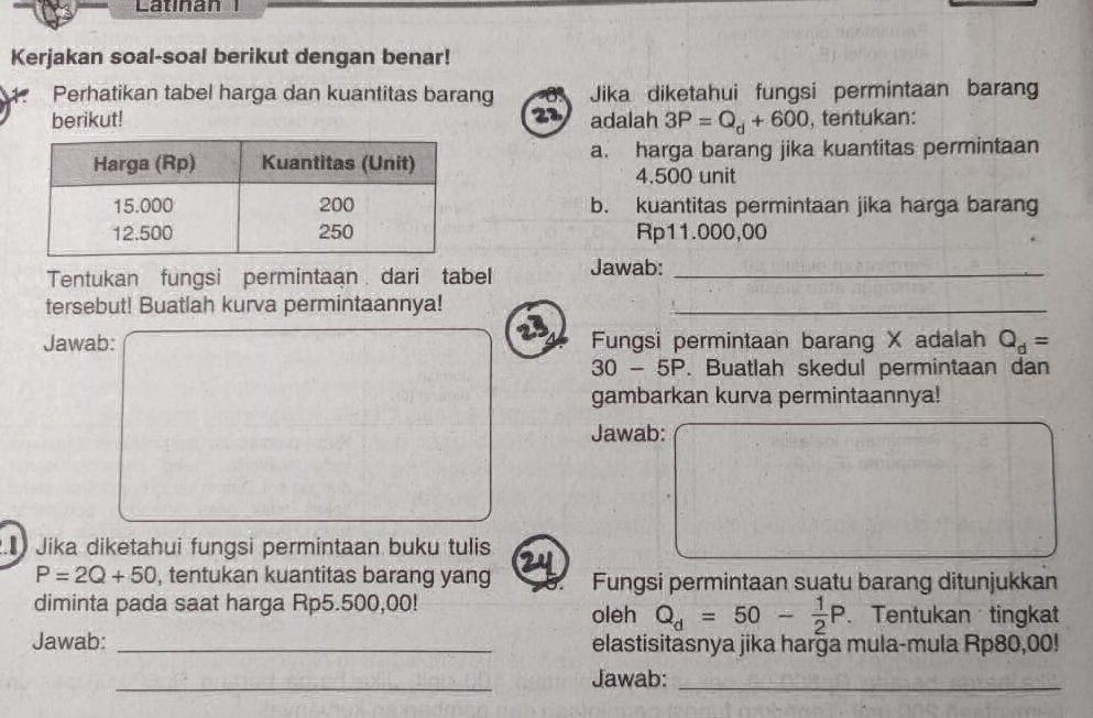 Kerjakan soal-soal berikut dengan benar | StudyX
